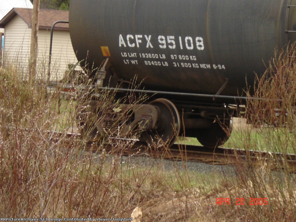 ACFX TANK CAR # 95108 AT WINTHROP JCT.